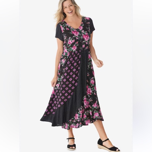 Woman Within | Dresses | Women Within Floral Feminine Maxi Dress | Poshmark